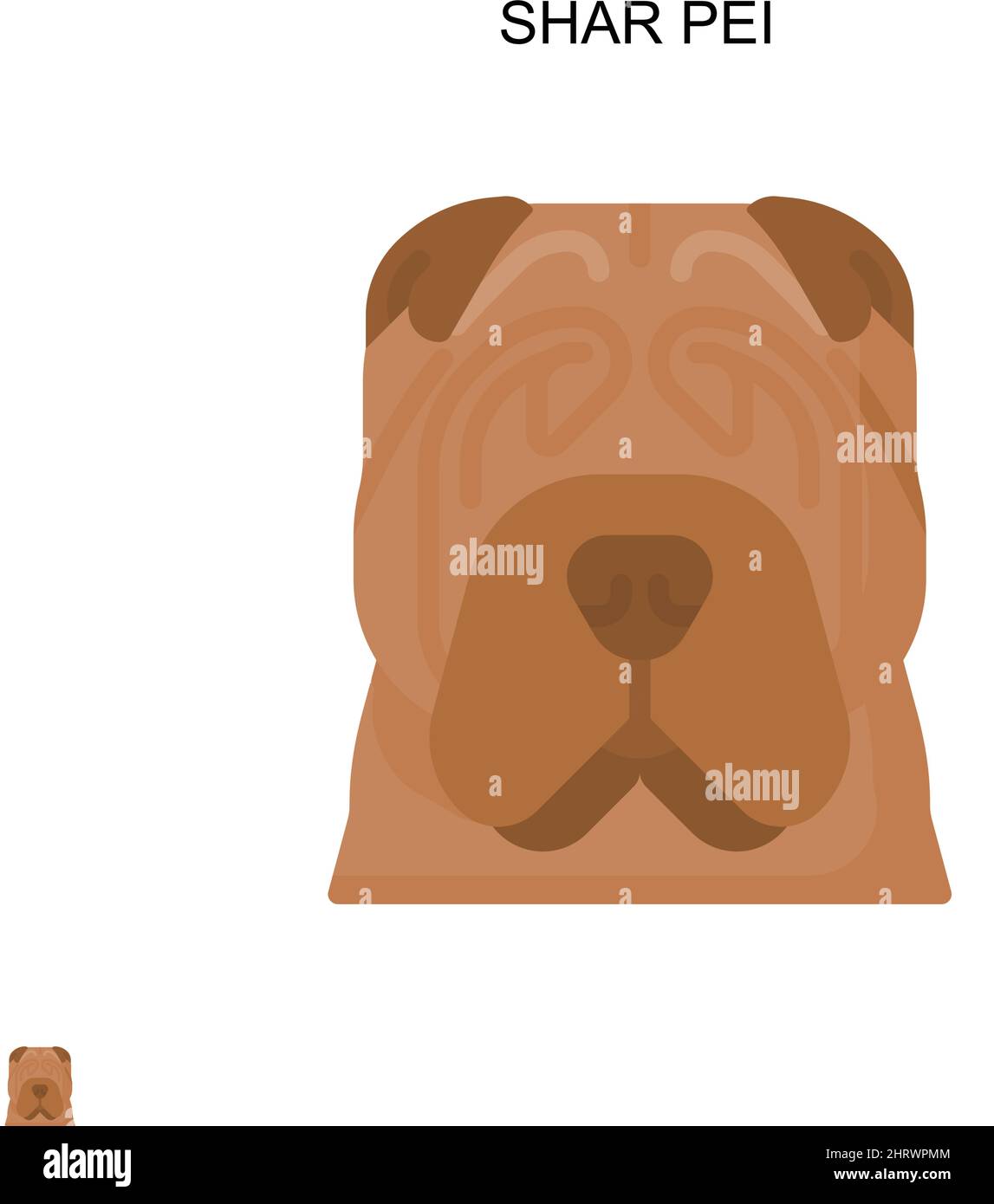 Shar pei Simple vector icon. Illustration symbol design template for ...