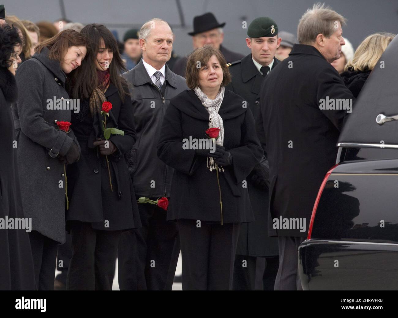 Family and friends of Lieutenant Andrew Nuttall view his coffin in the ...