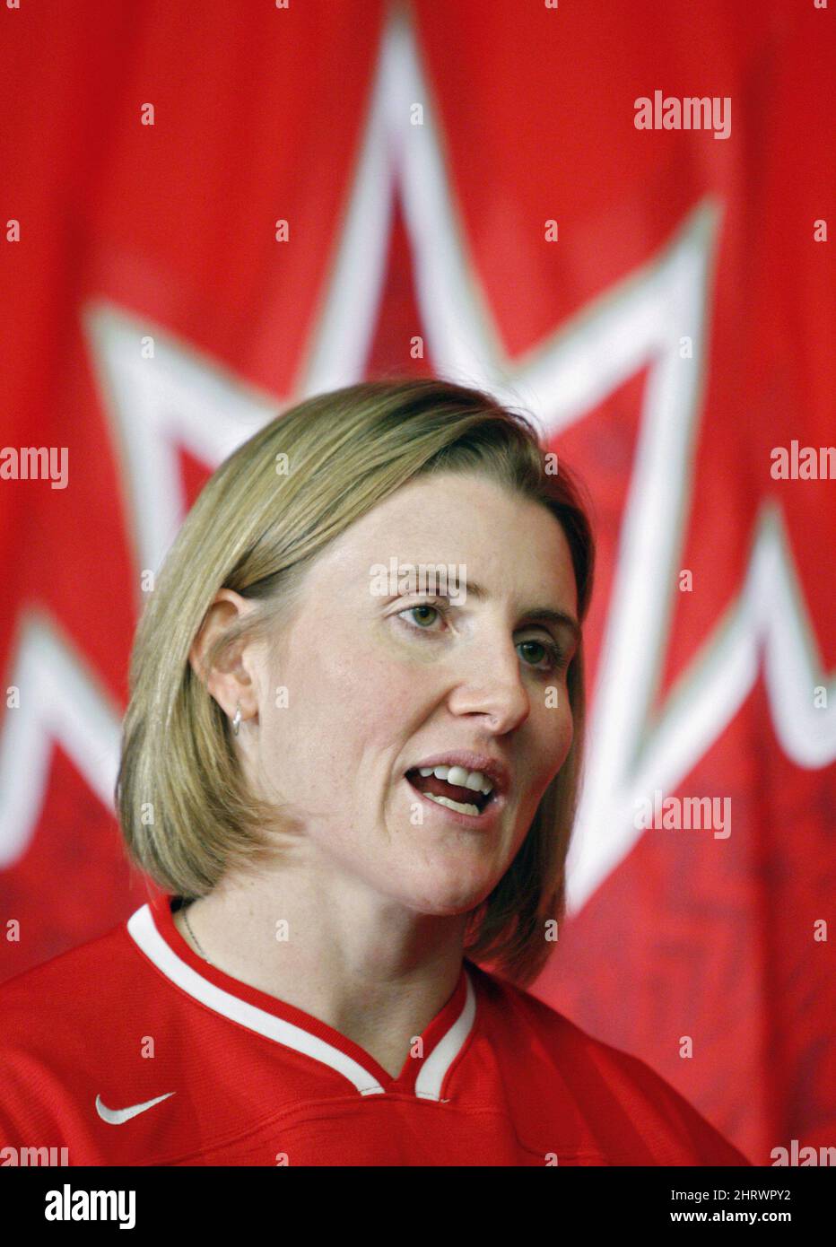 Captain Hayley Wickenheiser is interviewed after the Canadian women's ...