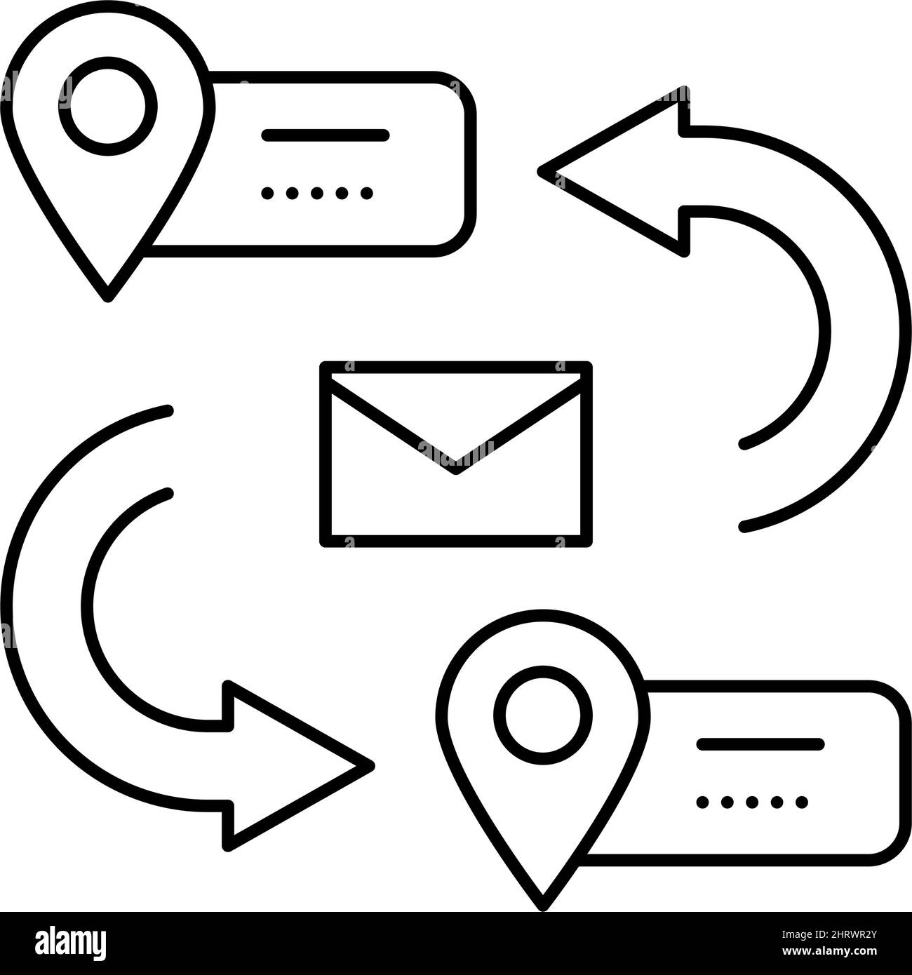 address for sending letter line icon vector illustration Stock Vector ...