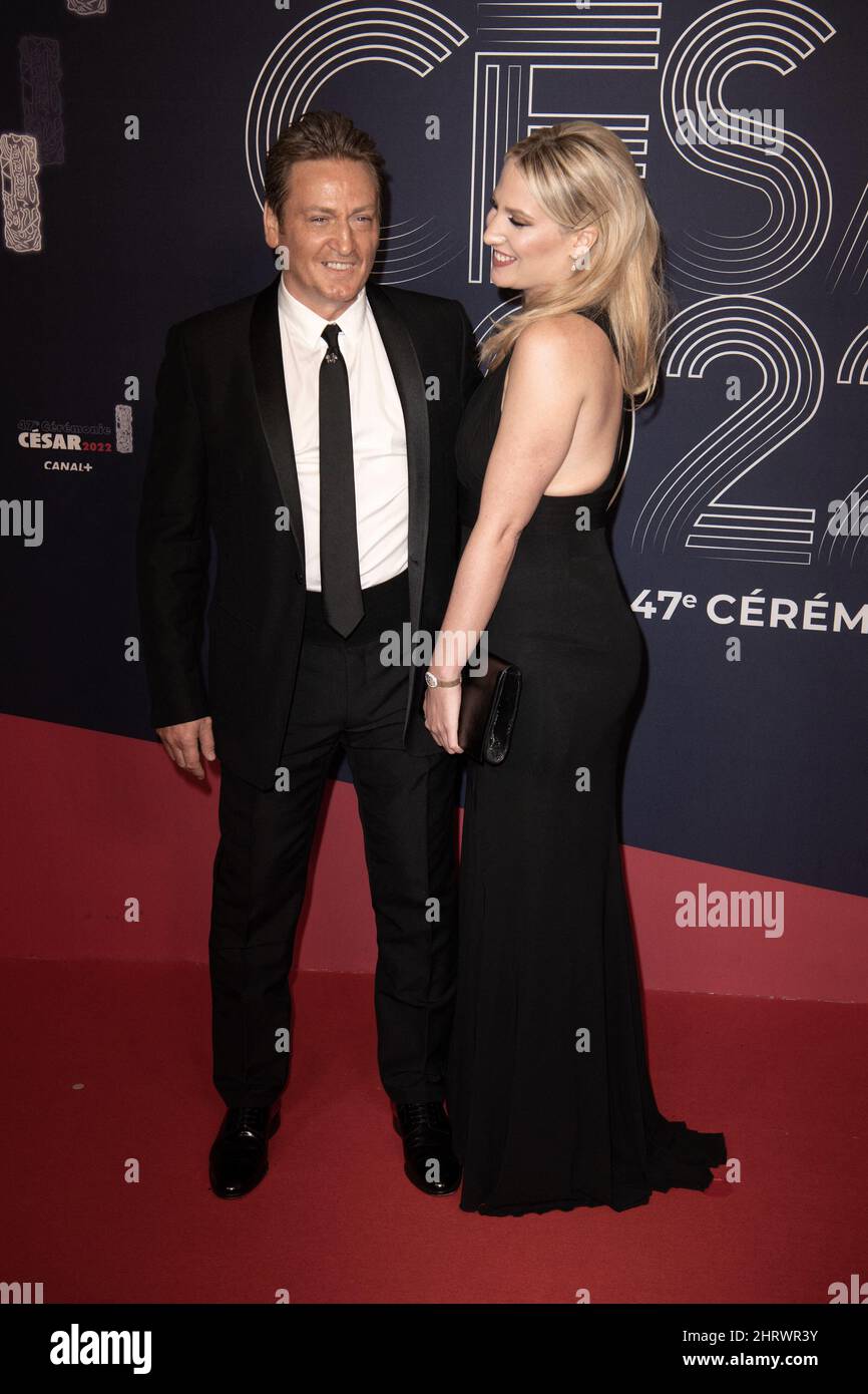 Paris, France. 26th Feb, 2022. Benoît Magimel and Margot Pelletier ...