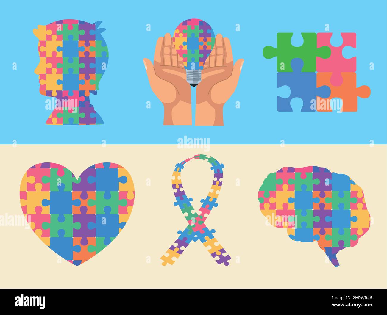 six autism day icons Stock Vector Image & Art - Alamy