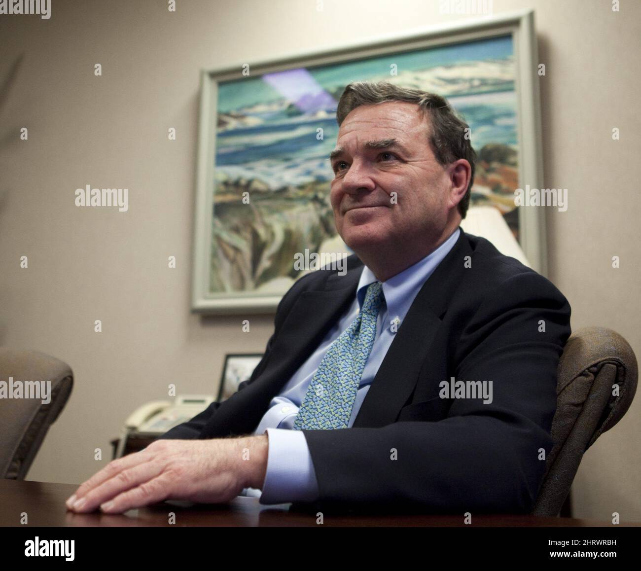Minister of Finance Jim Flaherty takes part in a year end interview at ...
