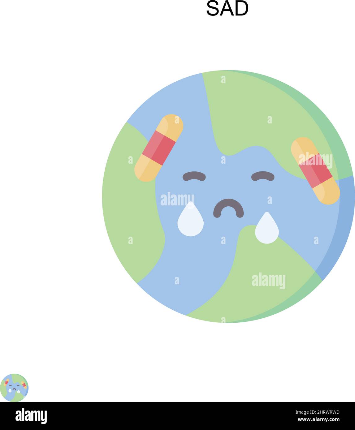 Sad Simple vector icon. Illustration symbol design template for web ...