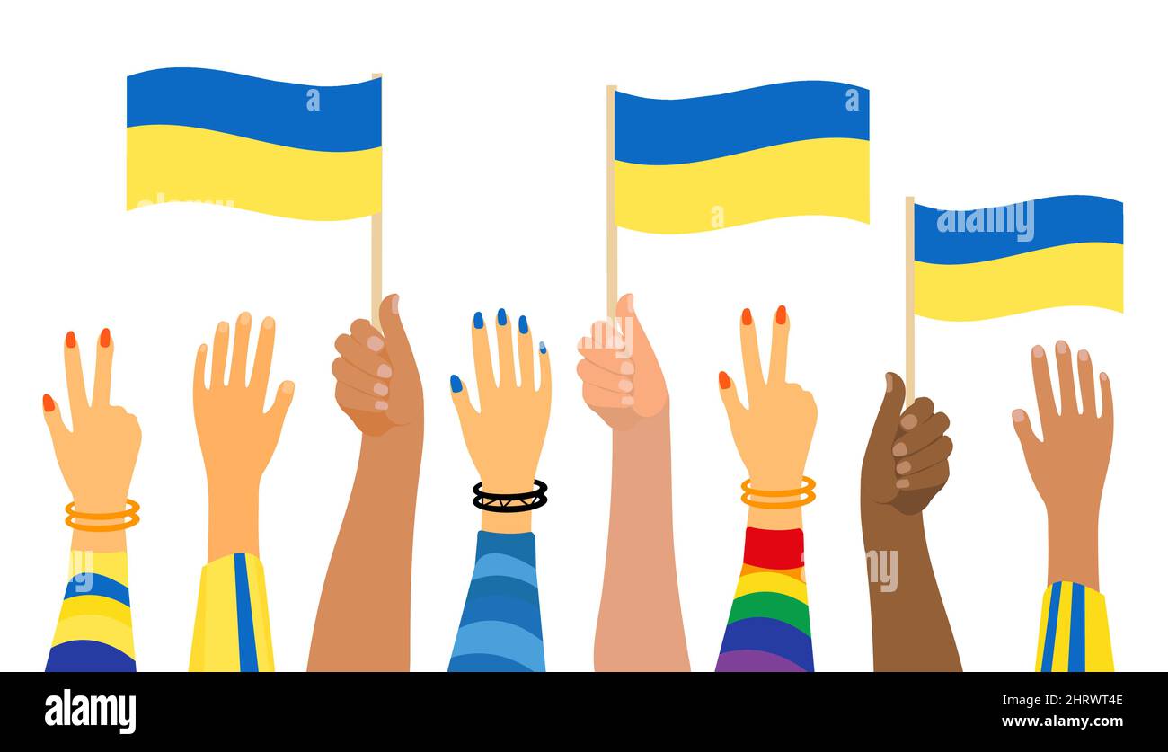 Stop War Ukraine. World peace. Hand hold flag of ukraine, peace sign ...