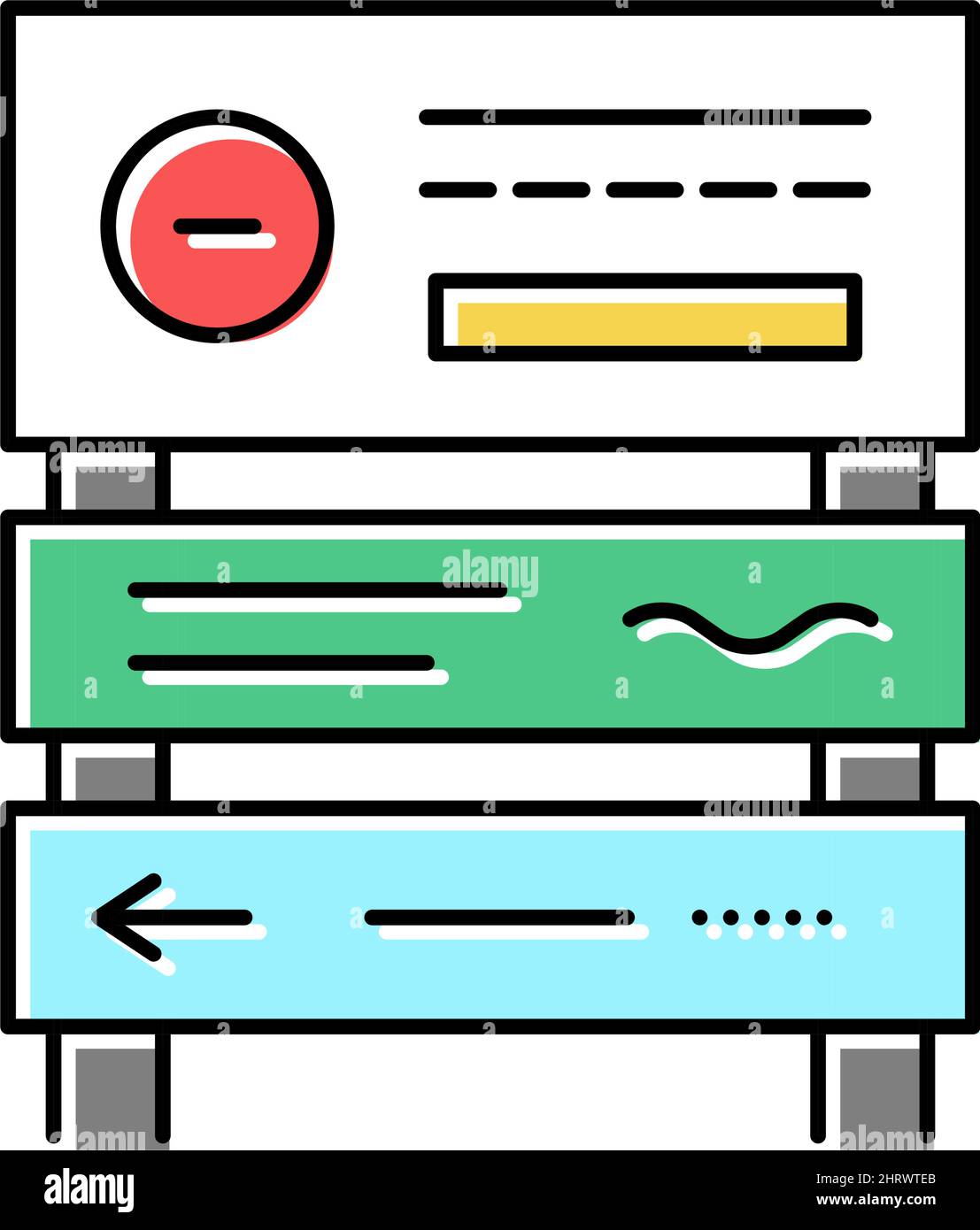 road direction sign color icon vector illustration Stock Vector Image ...