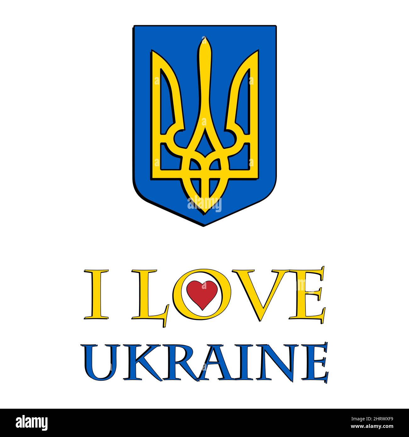 I Love Ukraine concept logo. Independence Day 24th of August vector ...