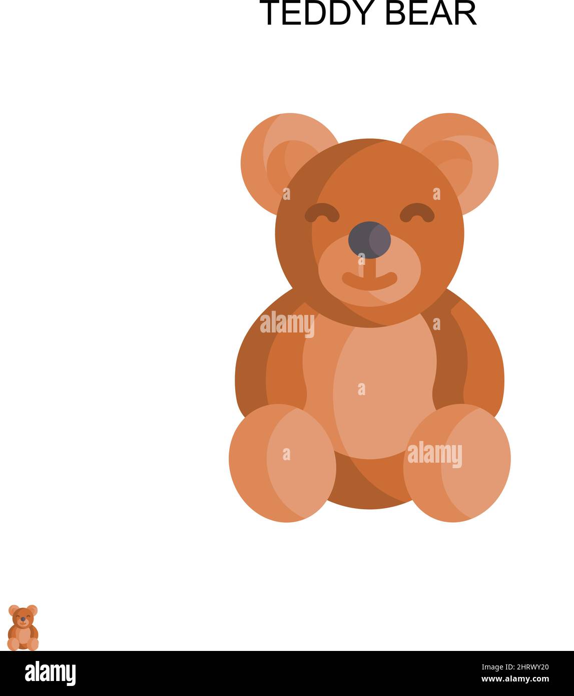 Teddy bear Simple vector icon. Illustration symbol design template for ...