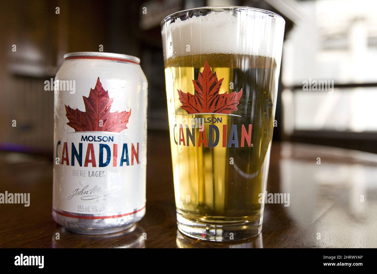 A fresh brewed Molson Canadian is seen at Molson Breweries in Vancouver ...