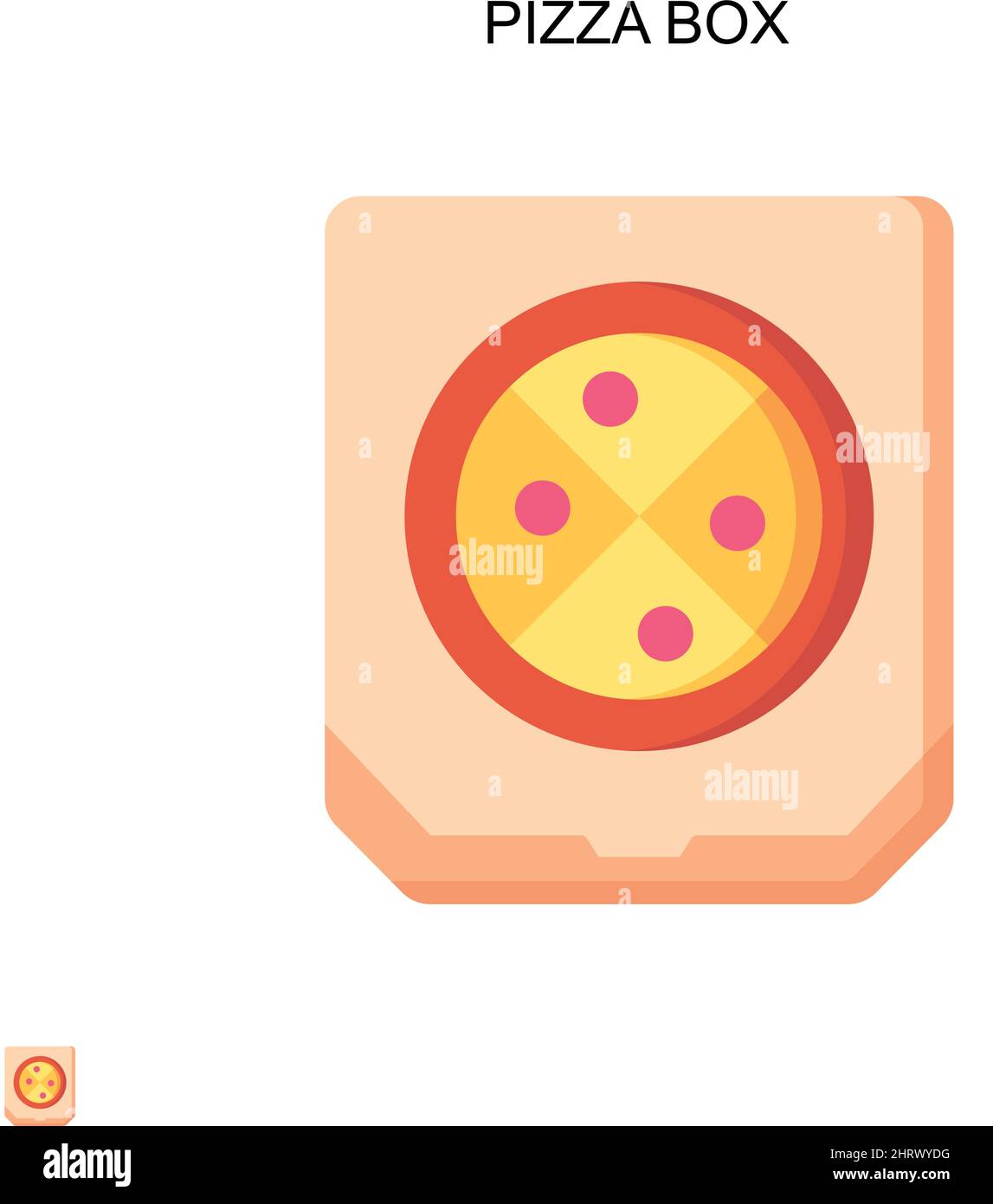 Pizza box Simple vector icon. Illustration symbol design template for ...