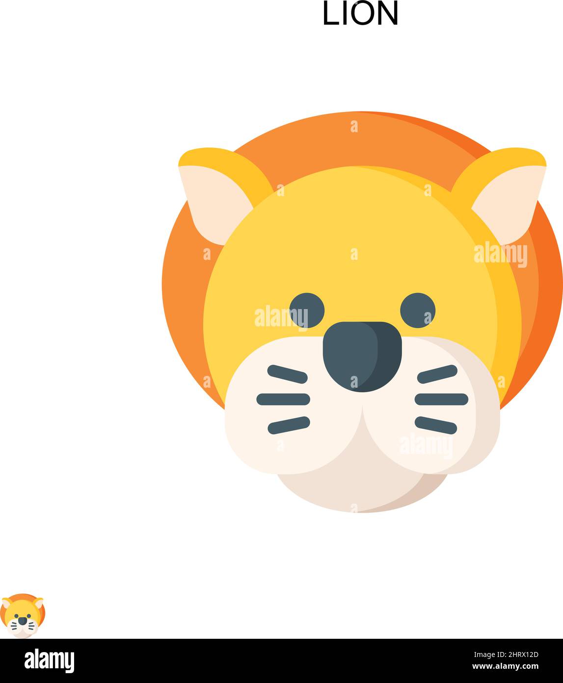 Lion Simple vector icon. Illustration symbol design template for web mobile UI element Stock ...