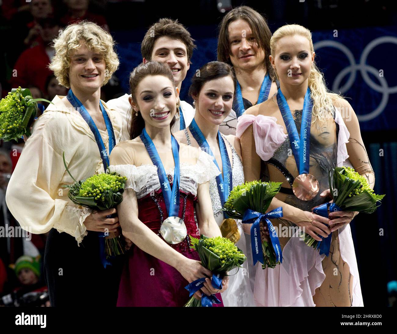 Ice dance gold medallists Canada's Tessa Virtue and Scott Moir, silver ...