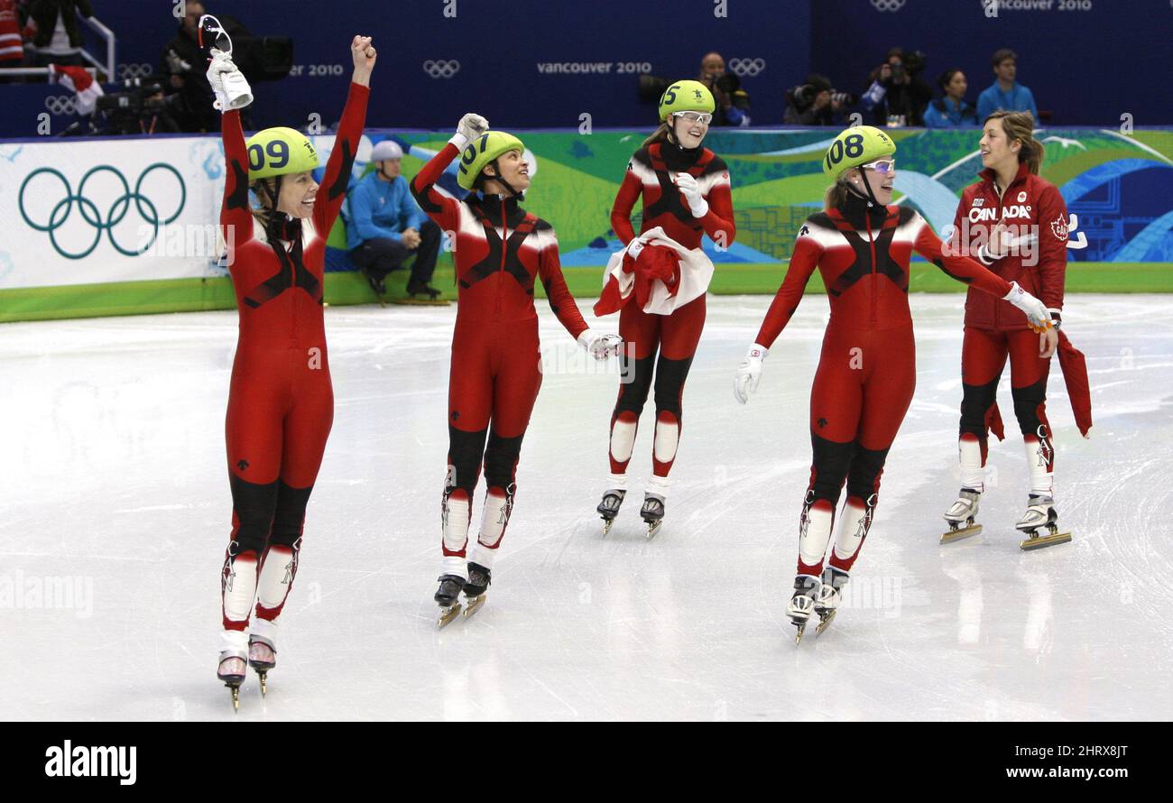 The Canadian women's relay team win the silver medal women's 3000 metre ...