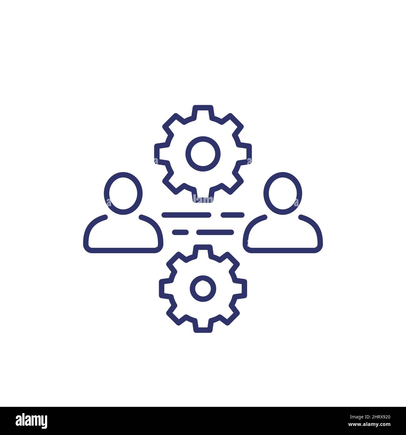 team interaction and management line icon Stock Vector Image & Art - Alamy