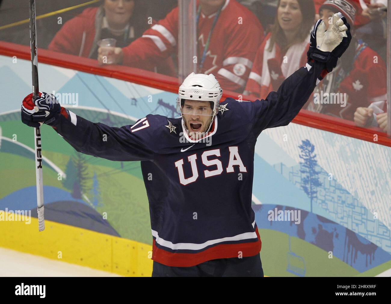 USA's Ryan Kesler celebrates his second period goal against Canada ...