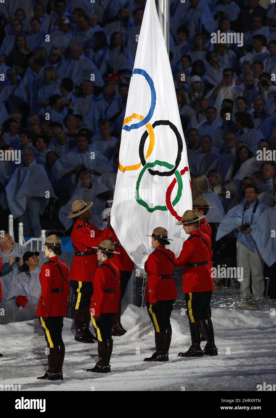 The Olympic flag is lowered during the closing ceremonies of the 2010 ...