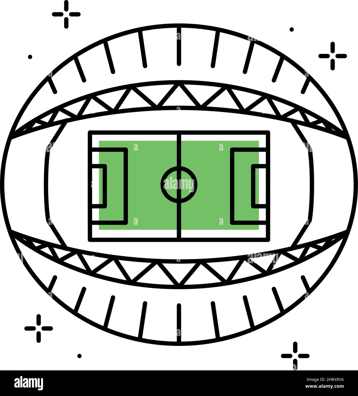 Isolated colored soccer stadium icon aerial view Vector Stock Vector ...