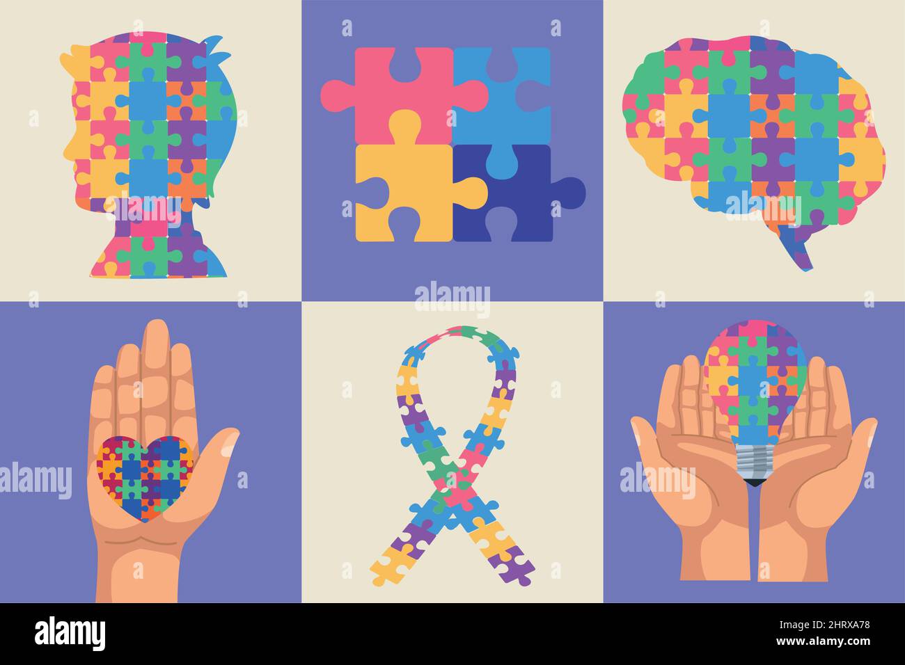 autism day six icons Stock Vector Image & Art - Alamy