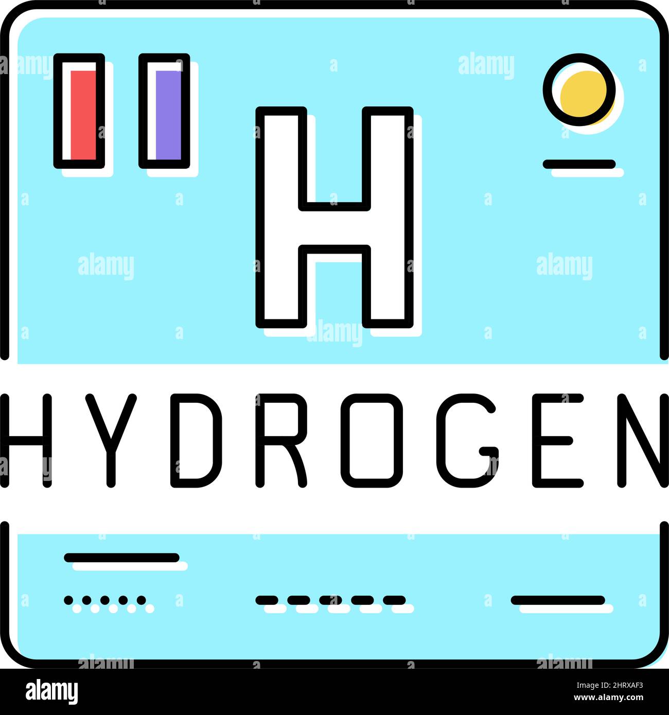 periodic table element hydrogen color icon vector illustration Stock ...