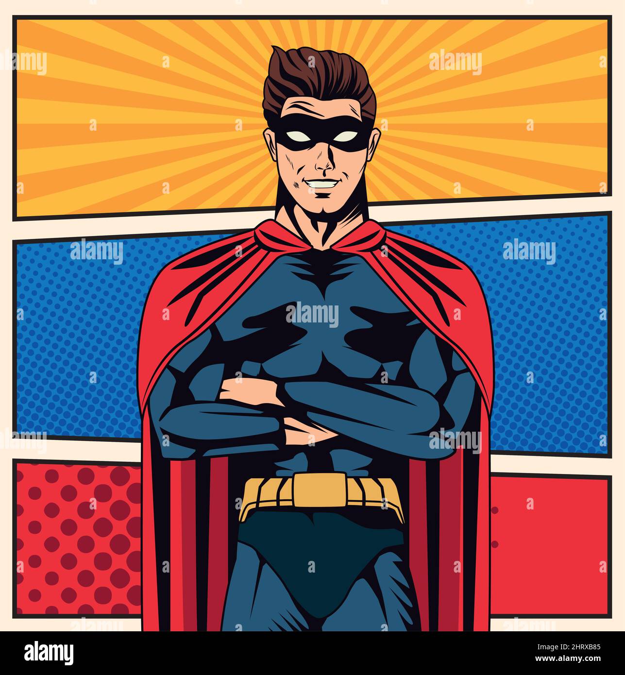 blue superhero pop art poster Stock Vector Image & Art - Alamy
