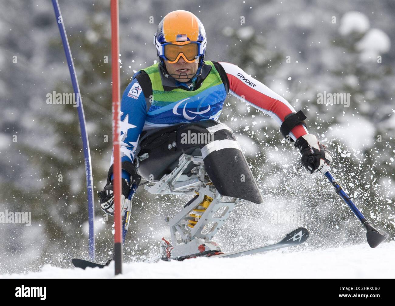 Tyler Walker of the United States skis during the first run of the ...