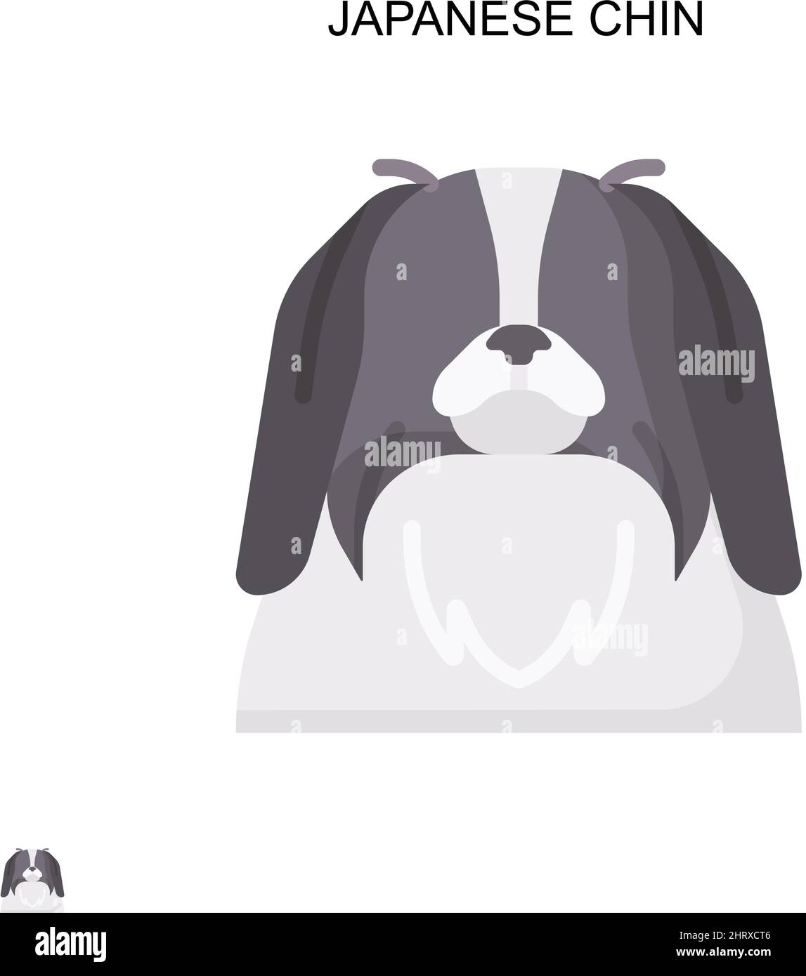 Japanese chin Simple vector icon. Illustration symbol design template ...