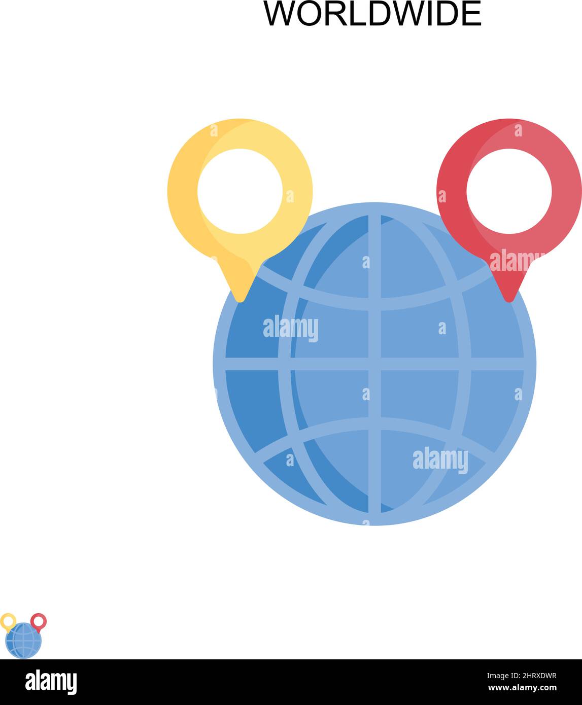 Worldwide Simple vector icon. Illustration symbol design template for ...