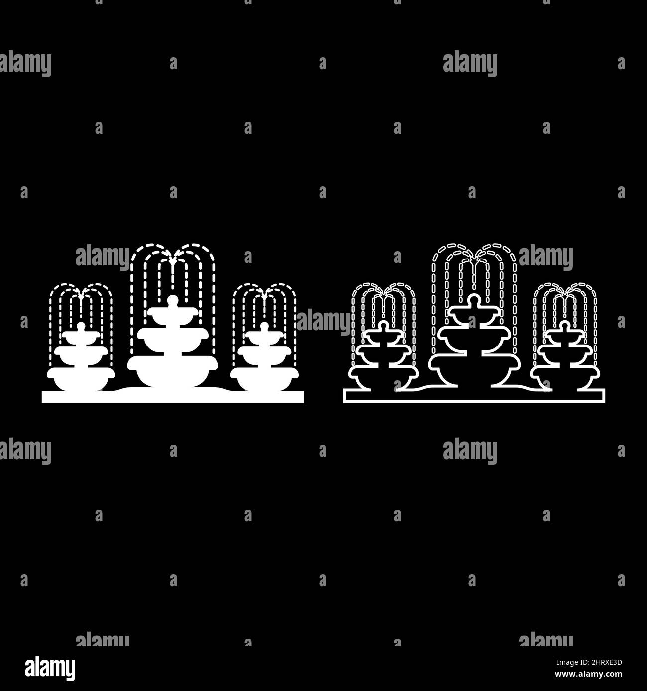 Fountain stream set icon white color vector illustration image simple ...