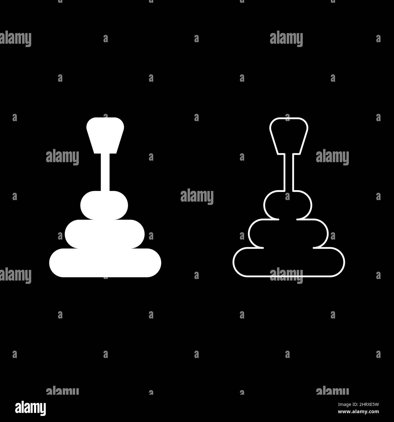 Gearbox manual shift automatic transmission set icon white color vector ...