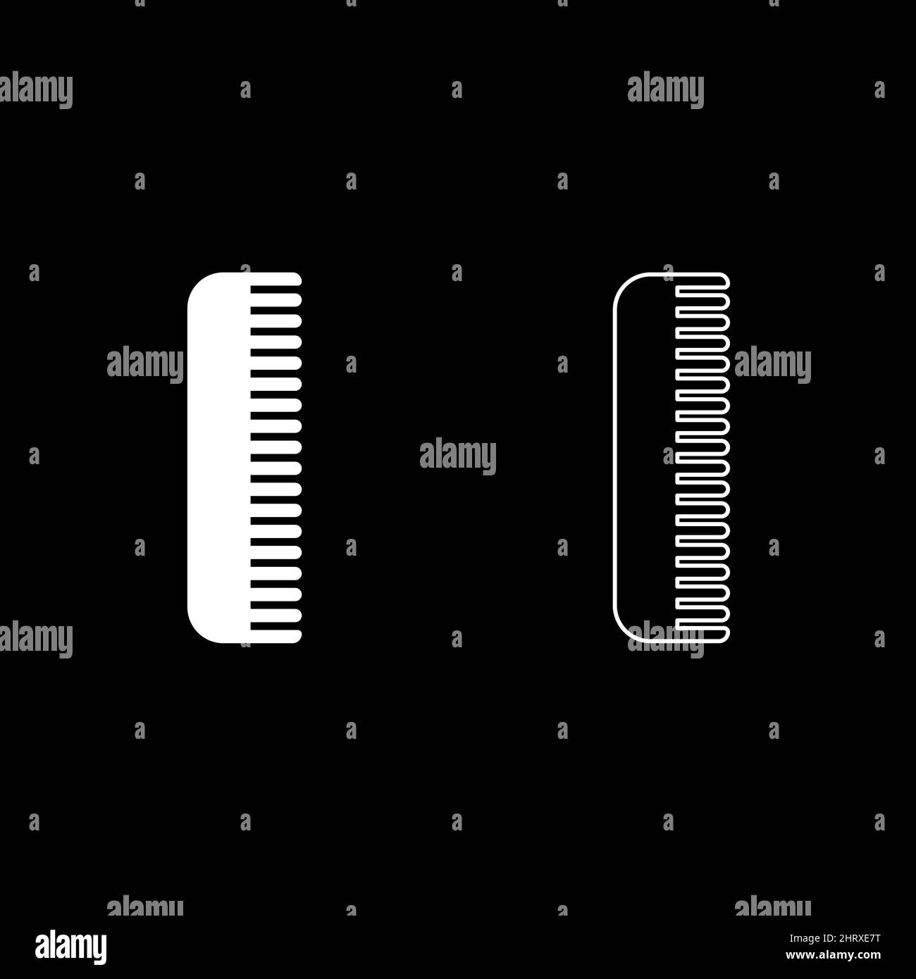 Comb set icon white color vector illustration image simple solid fill ...