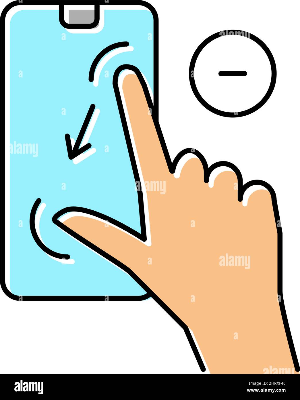 zoom out gesture phone screen color icon vector illustration Stock ...
