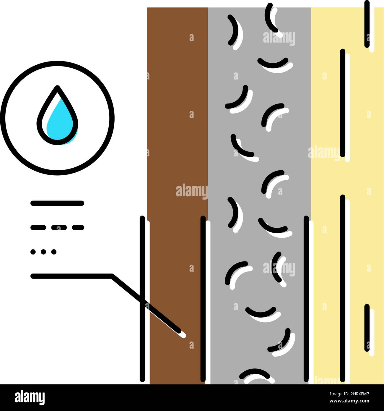 waterproofing house wall layer color icon vector illustration Stock ...