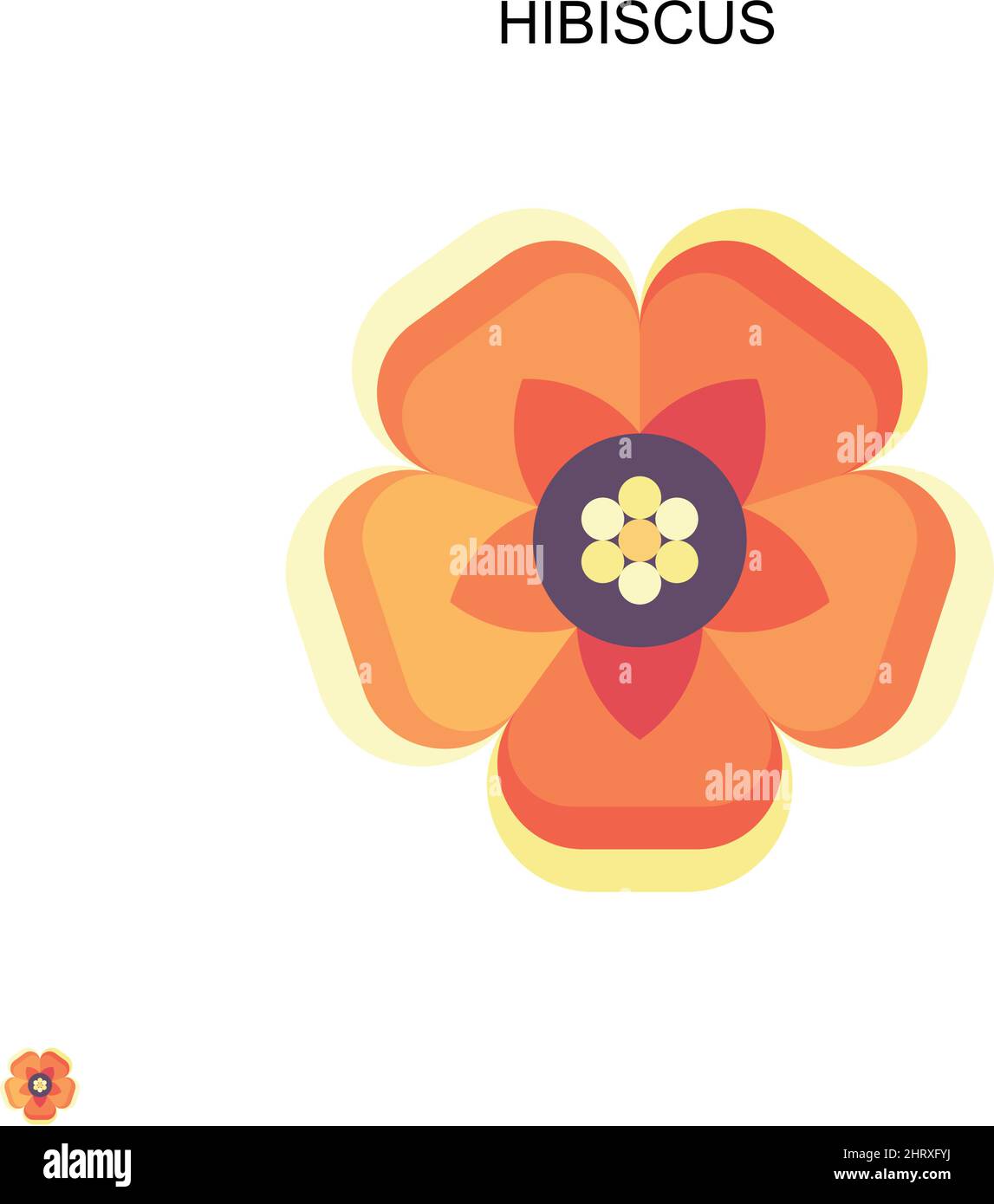 Hibiscus Simple vector icon. Illustration symbol design template for ...