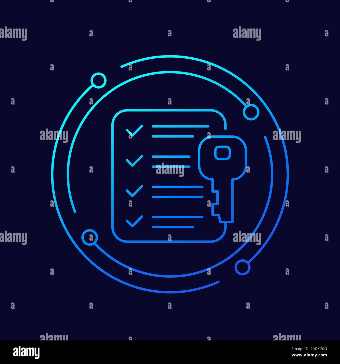 key and checklist line vector icon Stock Vector Image & Art - Alamy