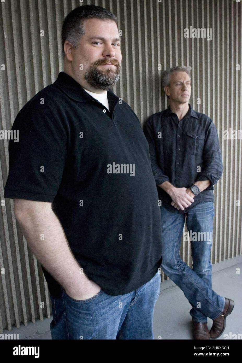 Directors and screenwriters Dean DeBlois (left) and Chris Saunders pose ...