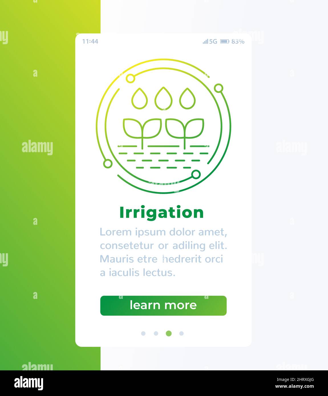 irrigation, watering crops banner with line icon Stock Vector Image ...