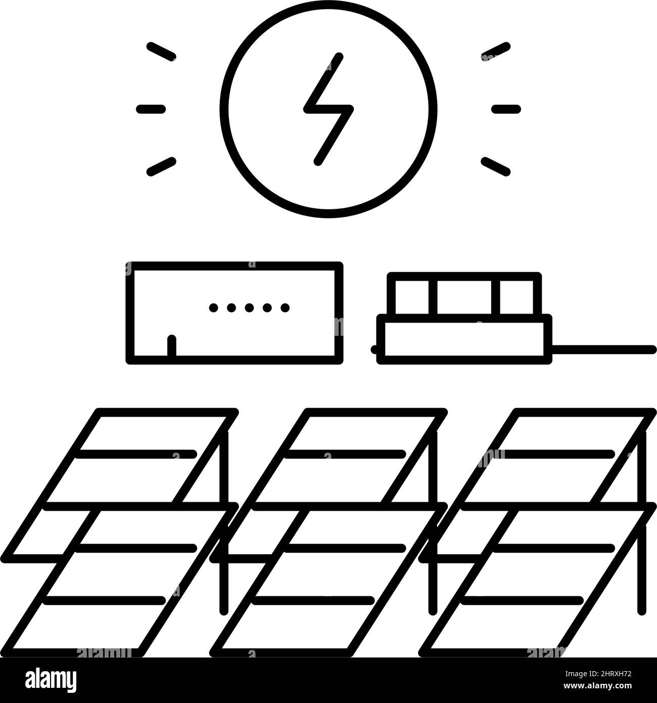solar electricity panel line icon vector illustration Stock Vector ...