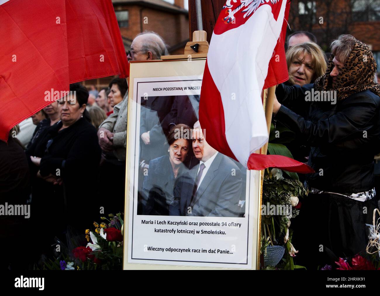 People attend a memorial mass in Mississauga, Ont., on Thursday, April ...