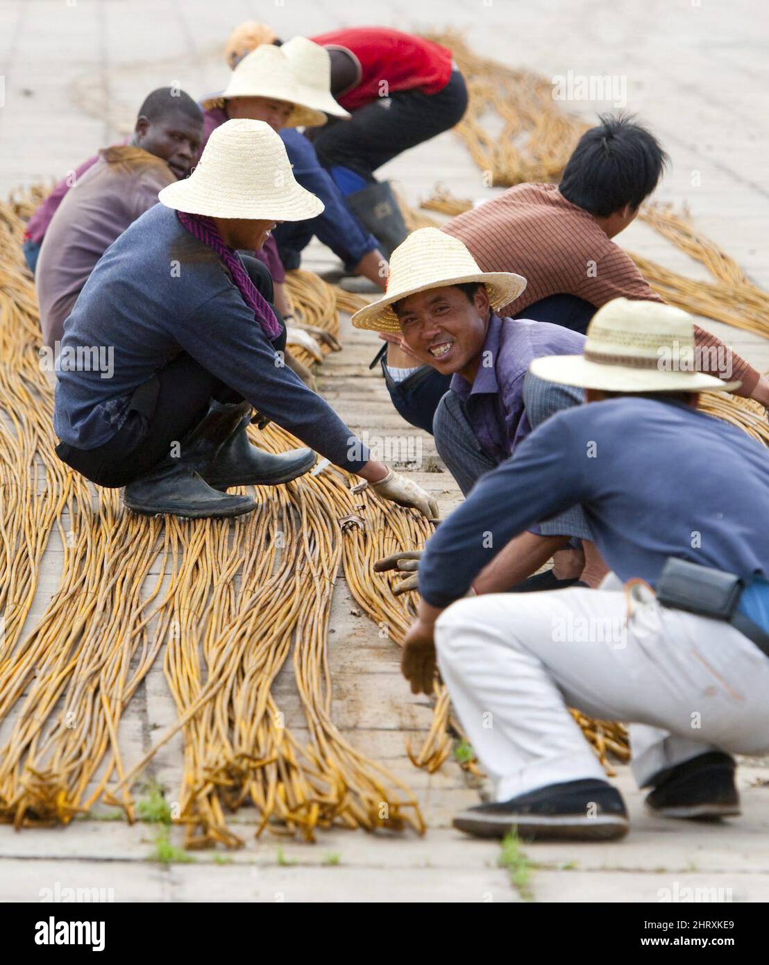 Chinese construction crews work alongside Congolese workers as they ...