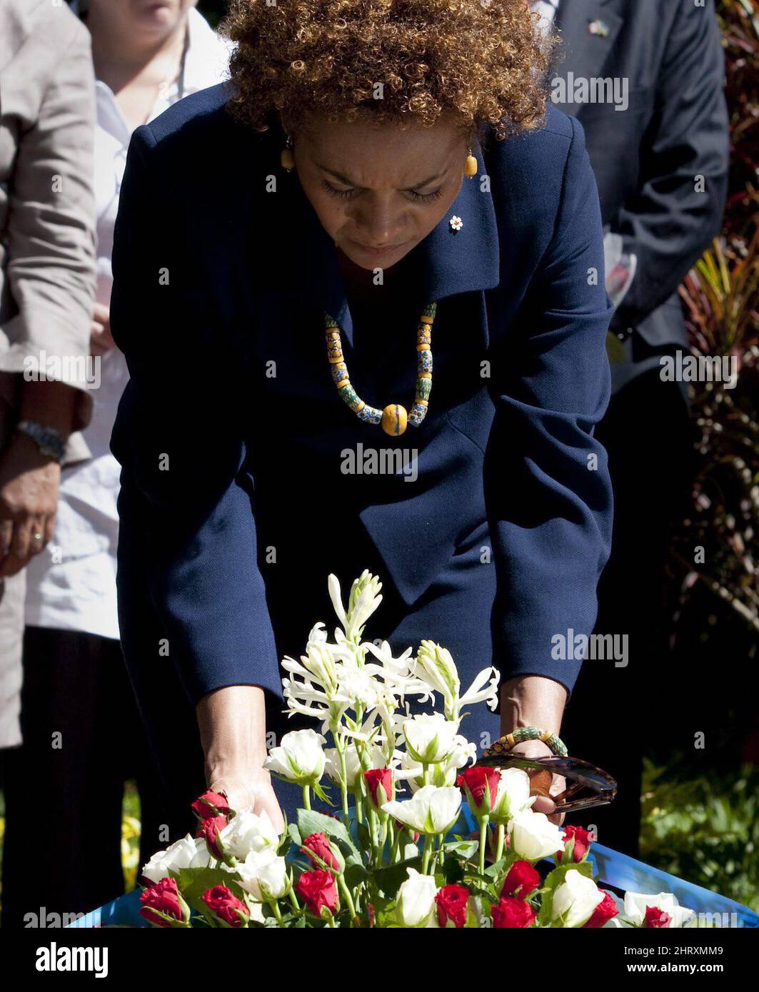 Governor General Michaelle Jean takes part in a wreath laying ceremony ...