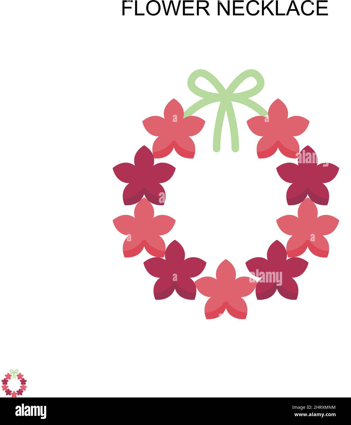 Flower necklace Simple vector icon. Illustration symbol design template ...