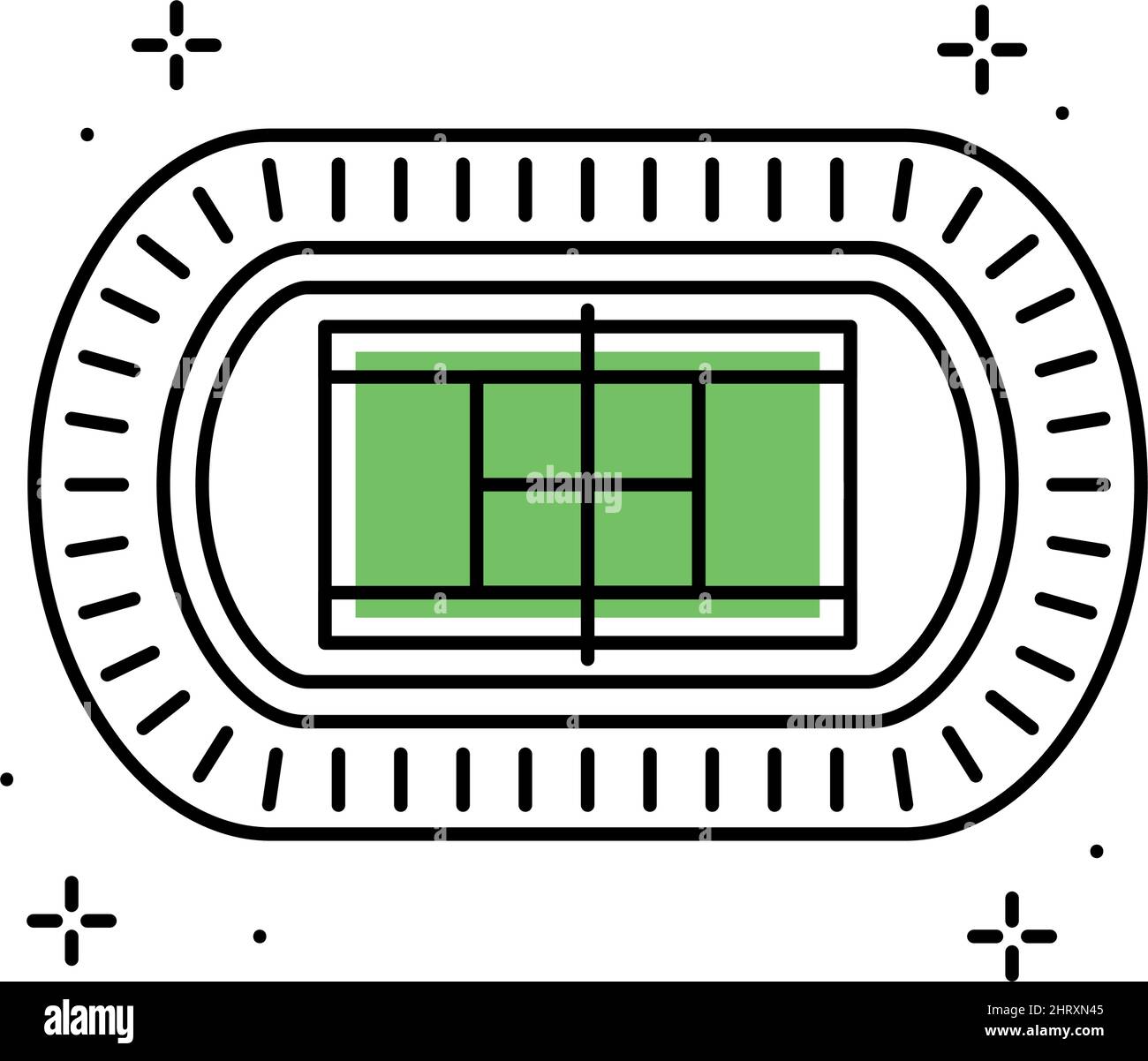 Isolated colored tennis stadium icon aerial view Vector Stock Vector ...