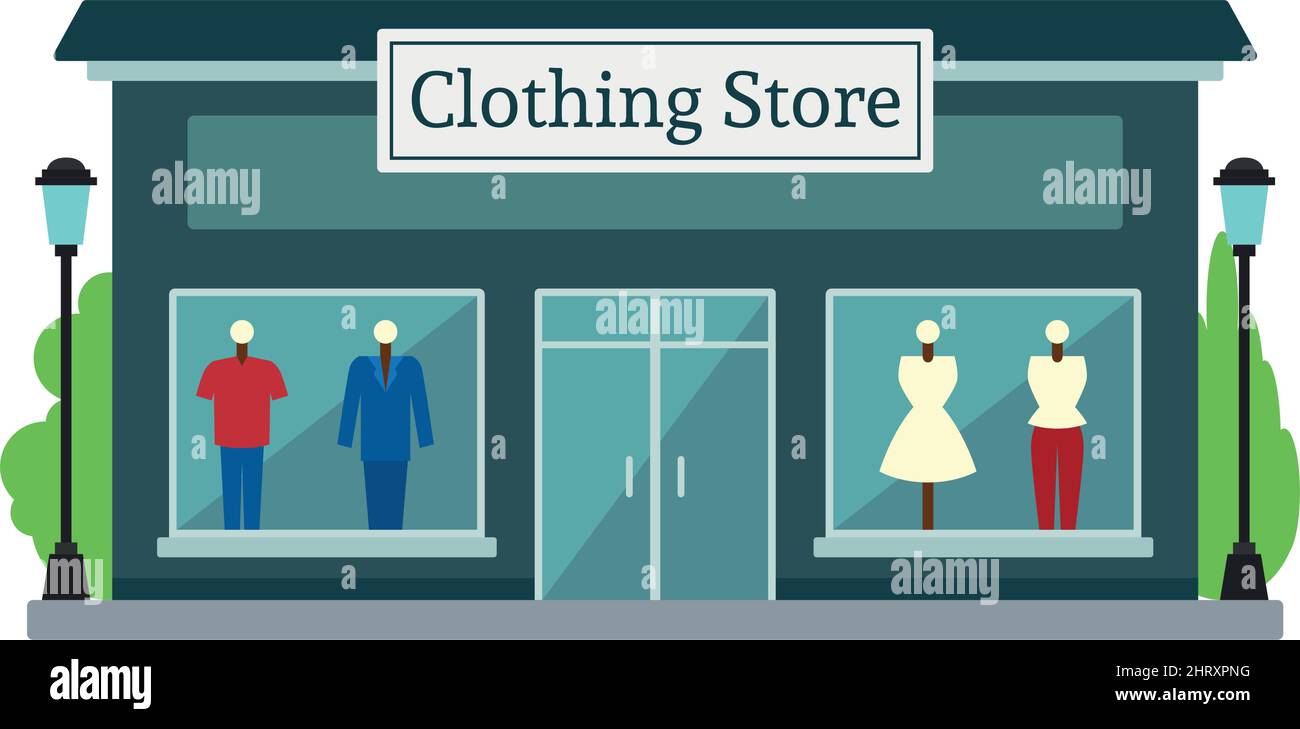 Isolated front view clothing store Vector Stock Vector Image & Art - Alamy