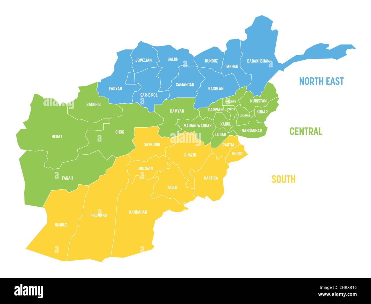 Afghanistan - regional map of provinces Stock Vector Image & Art - Alamy