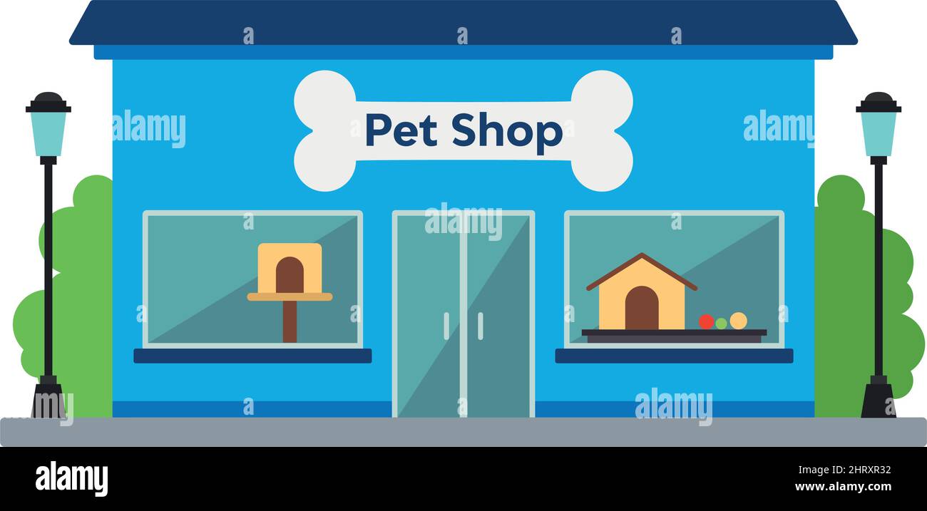 Isolated front view pet shop building Vector Stock Vector Image & Art ...