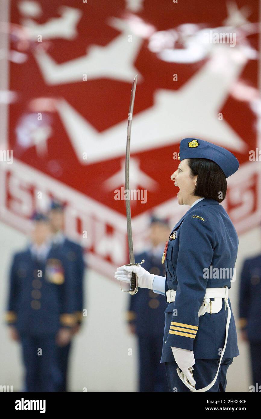 Commanding officer Lieutenant Colonel Maryse Carmichael marches at the ...