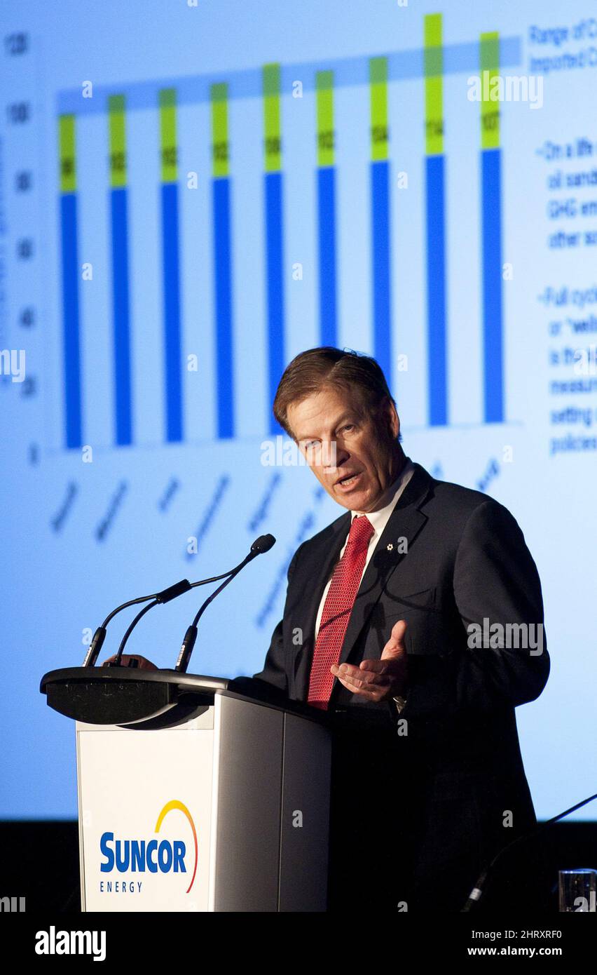 Rick George, president and CEO of Suncor Energy, addresses shareholders ...
