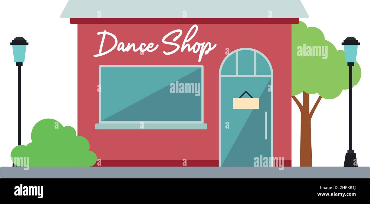 Isolated front view dance shop building Vector Stock Vector Image & Art ...