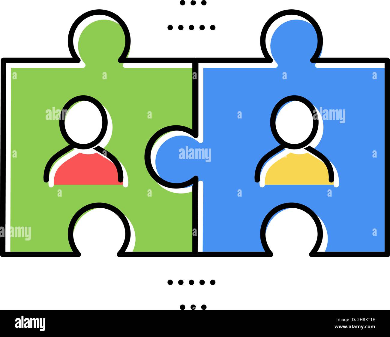 team puzzle color icon vector color illustration Stock Vector Image ...