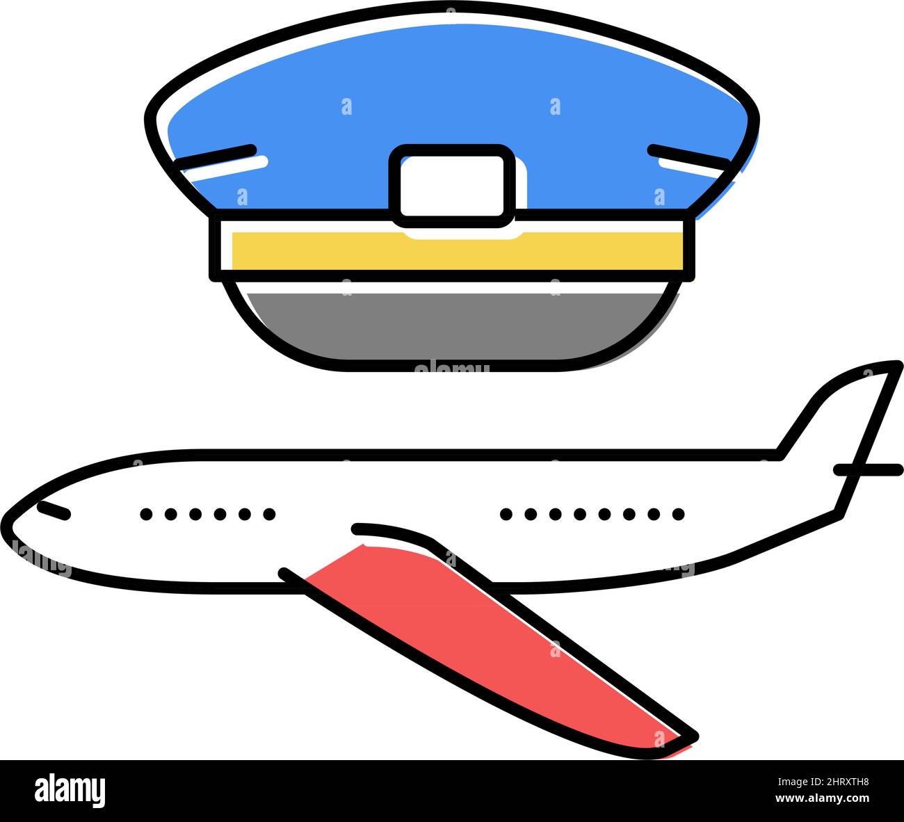 commercial aviation flight school color icon vector illustration Stock ...